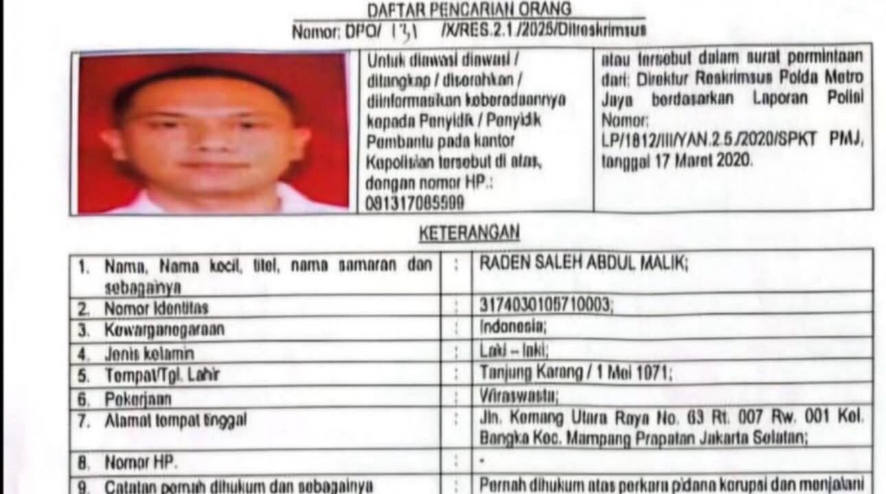 Eks Anggota DPR RI Ikut Ditetapkan Jadi DPO Polda Metro Jaya, Siapa Dia ...
